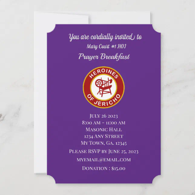 HOJ Prayer Breakfast Invitation | Zazzle
