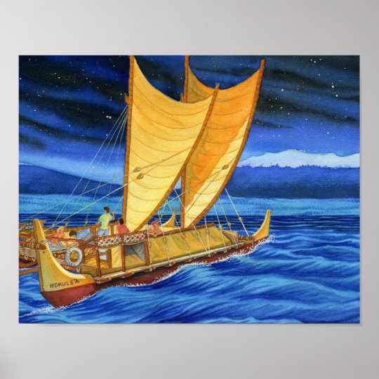 Hokulea Voyaging Canoe Poster | Zazzle.com