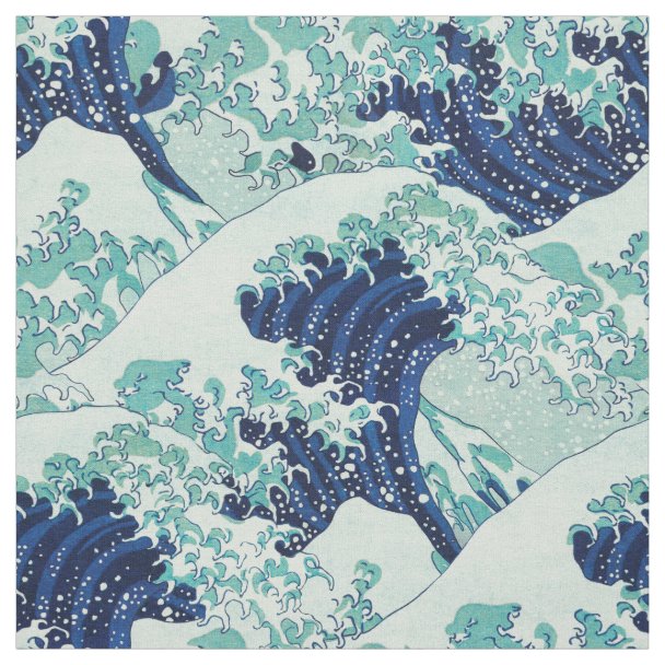 Green wave pattern fabric | Zazzle