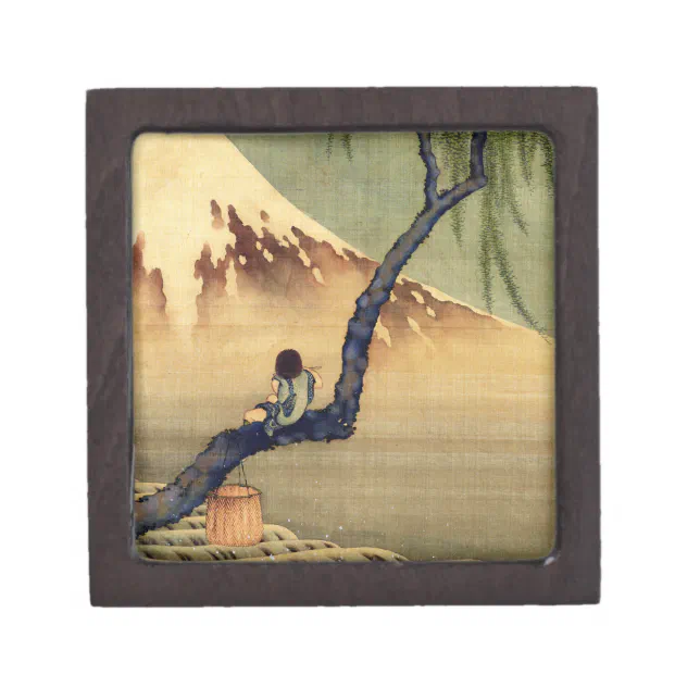 Hokusai Boy Viewing Mount Fuji Japanese Vintage Jewelry Box | Zazzle