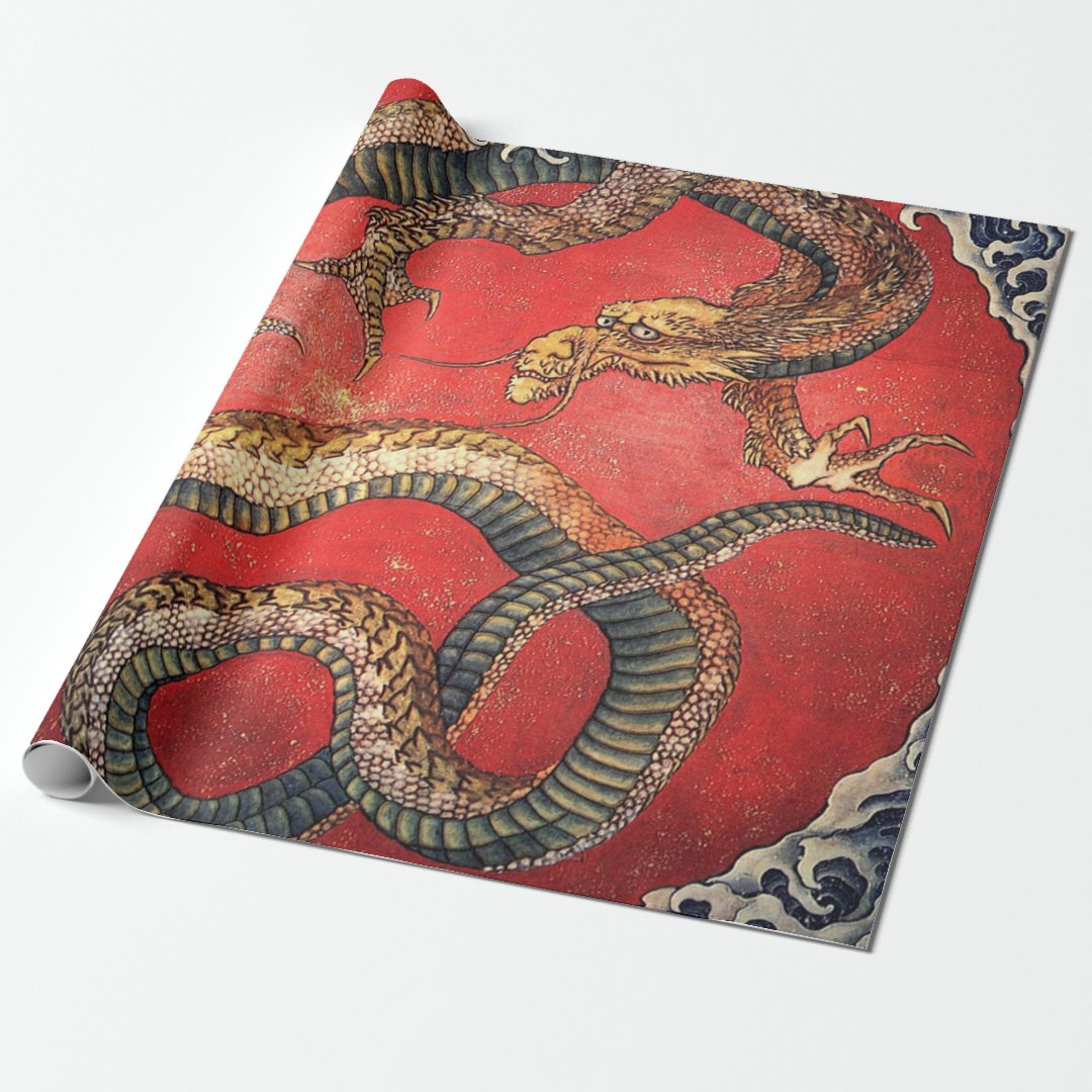 Hokusai Dragon Japanese Vintage Katsushika Hokusai Wrapping Paper | Zazzle