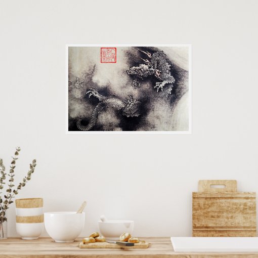 Hokusai - Dragon Scrolls Poster | Zazzle