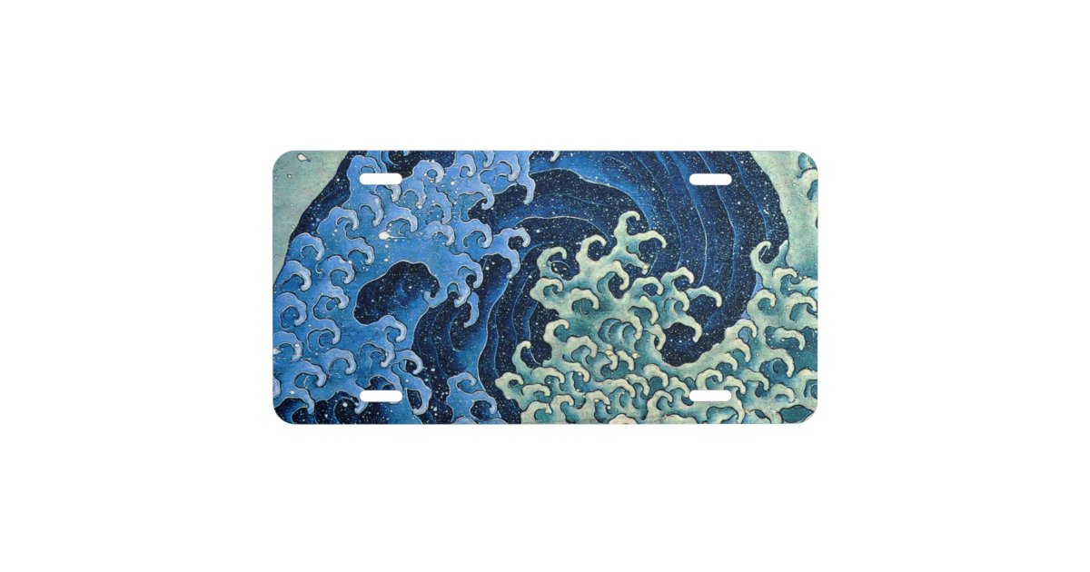 Hokusai Feminine Wave Vintage Ocean License Plate | Zazzle