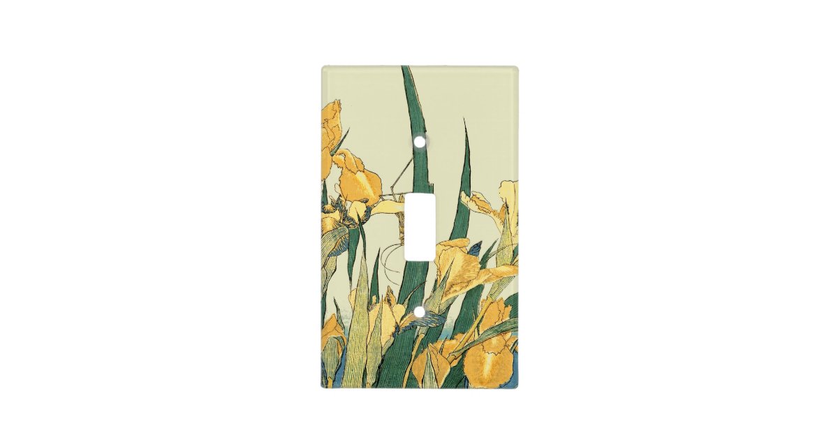 Hokusai grasshopper and iris Japan Light Switch Cover | Zazzle