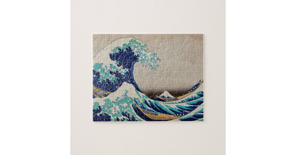 Hokusai Great Wave off Kanagawa. Vintage japan art Jigsaw Puzzle | Zazzle