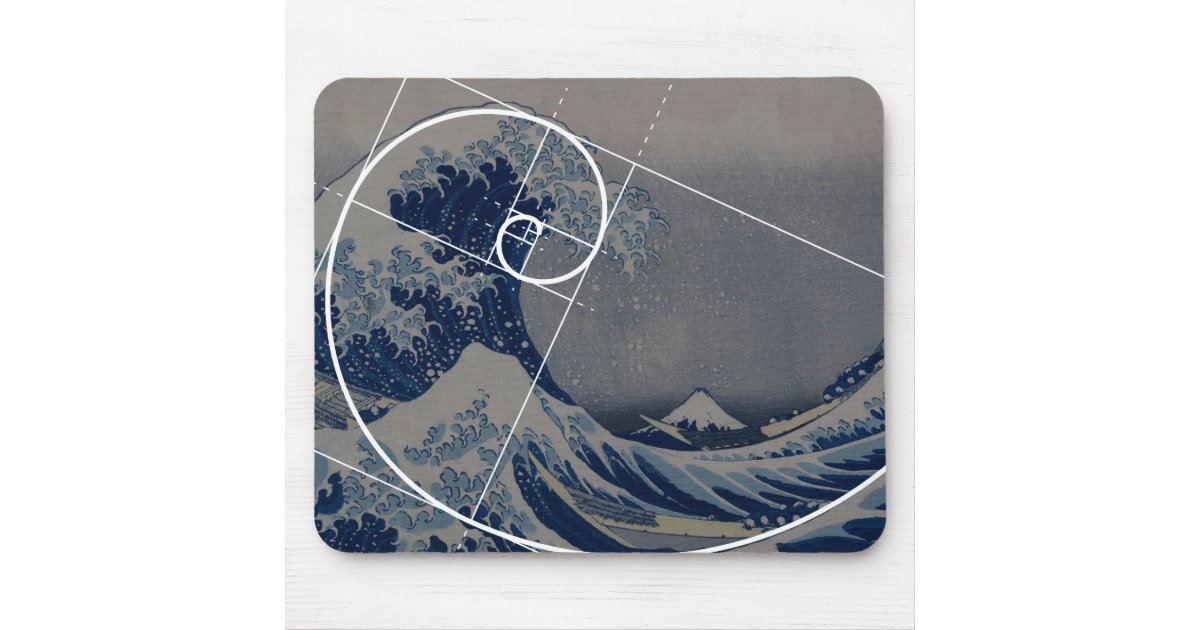 Hokusai Meets Fibonacci, Golden Ratio Mouse Pad | Zazzle