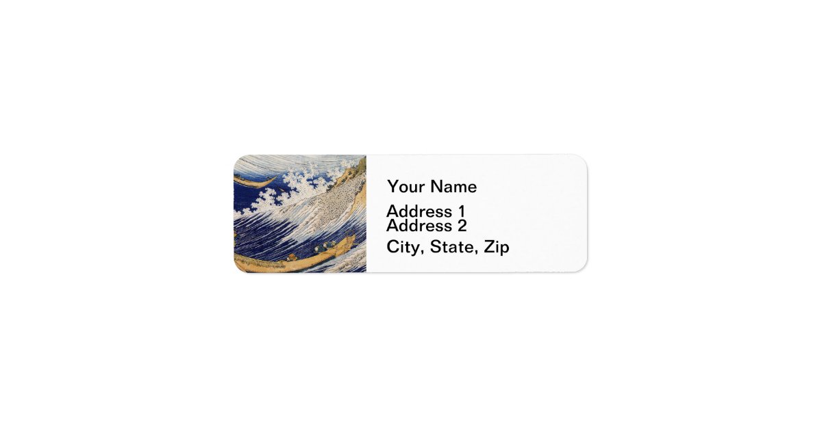 Hokusai Ocean Waves Sea Boats Label | Zazzle