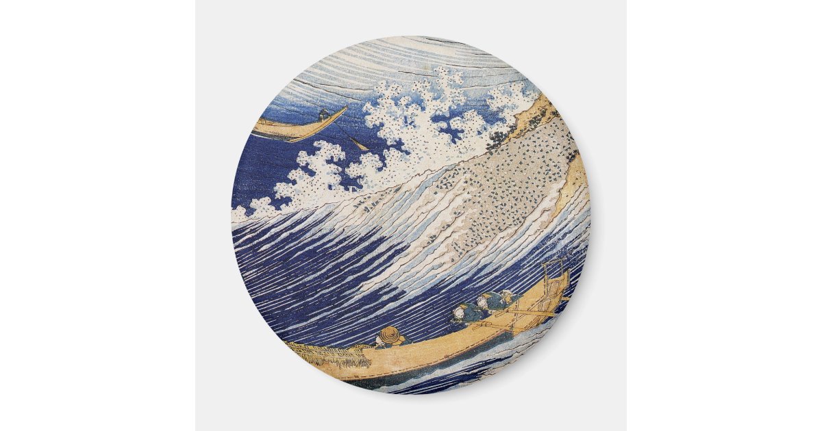 Hokusai Ocean Waves Sea Boats Magnet | Zazzle