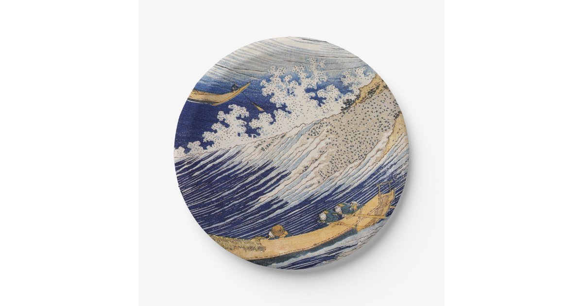 Hokusai Ocean Waves Sea Boats Paper Plates | Zazzle