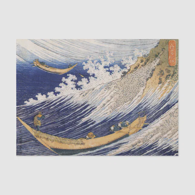 Hokusai Ocean Waves Sea Boats Tissue Paper | Zazzle