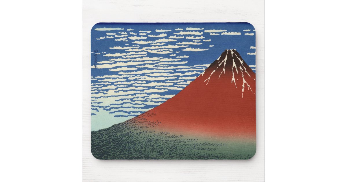 Hokusai's Red Fuji Mouse Pad | Zazzle