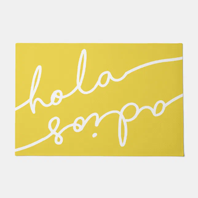 Hola Adios Spanish Typography - Pick Your Color Doormat | Zazzle