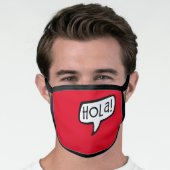 Hola! Hello in Spanish, Catalan, Spain Face Mask | Zazzle