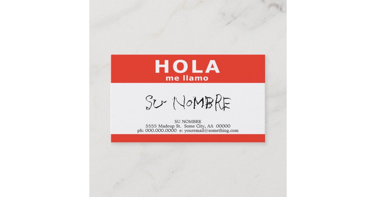 hola me llamo business card | Zazzle