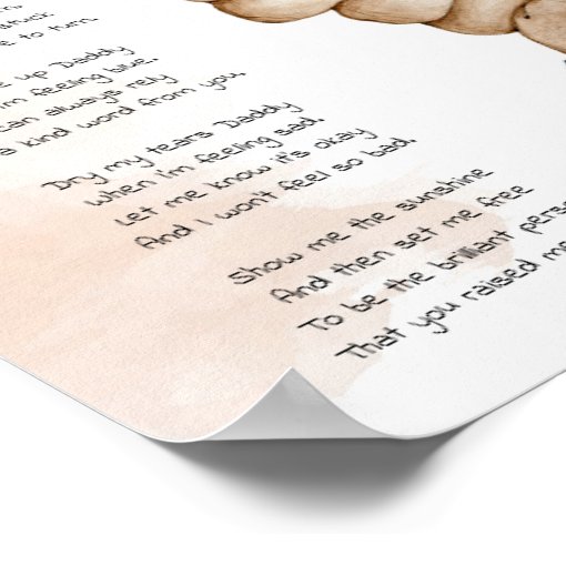 Hold My Hand Daddy Keepsake Poem Dad T Poster Zazzle