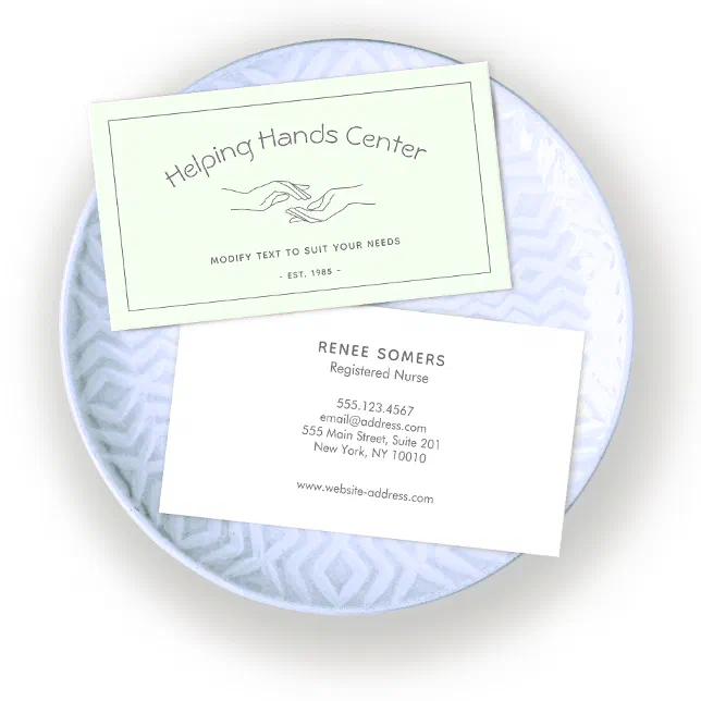 Holding Hands Social Worker Caregiver Business Card | Zazzle