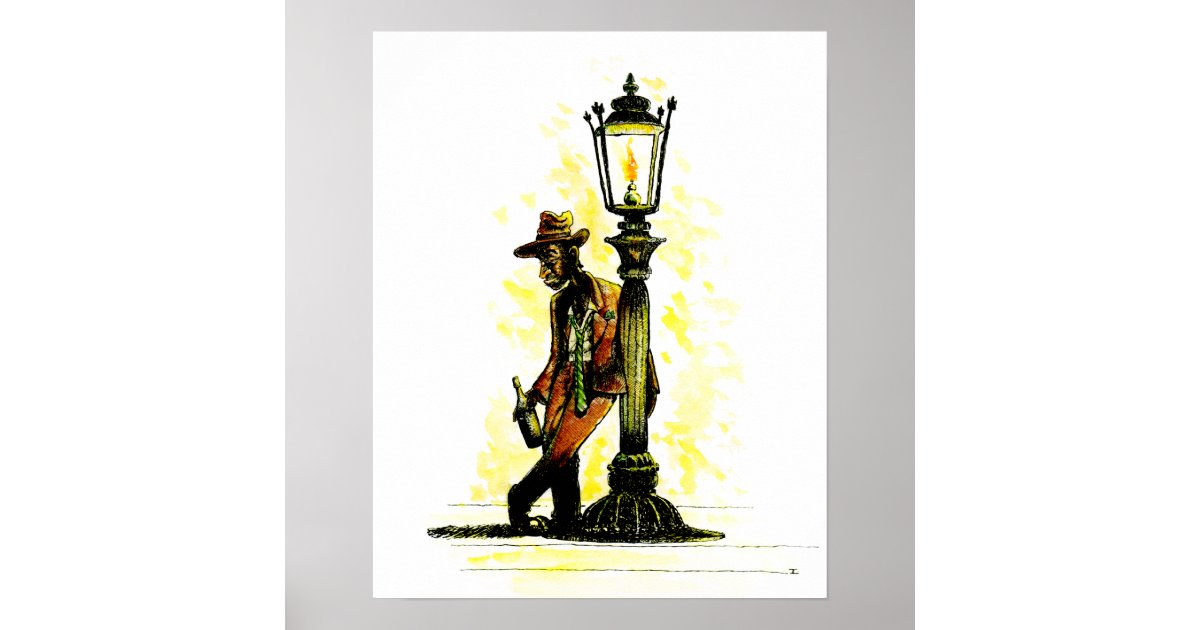 Holding Up The Lamp Post Poster | Zazzle