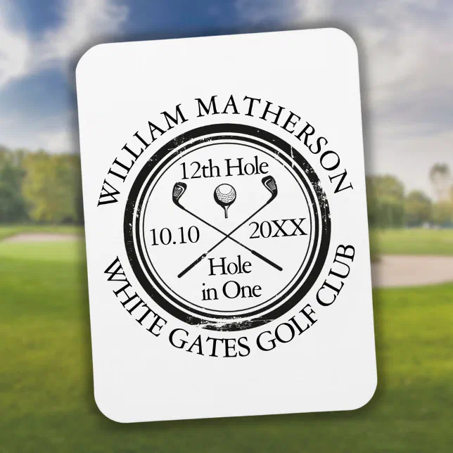 Hole in One Classic Personalised Golf Magnet | Zazzle