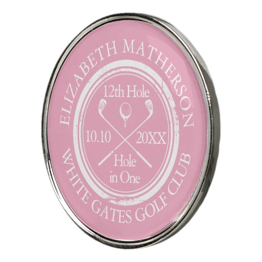 Hole in One Classic Pretty Pink Girly Golf Ball Marker | Zazzle