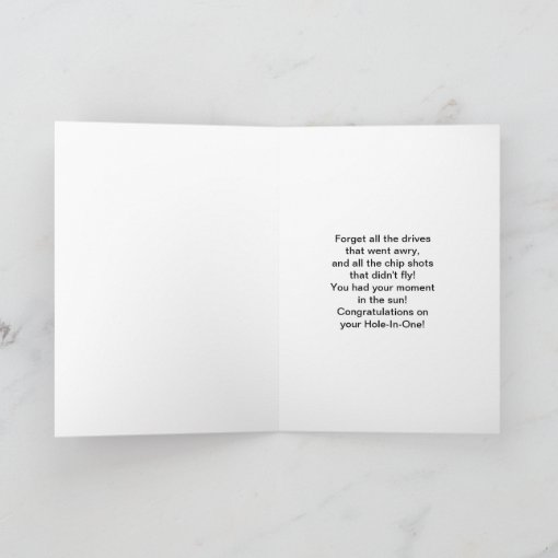 Hole-in-one Congratulations Card for Golfer | Zazzle