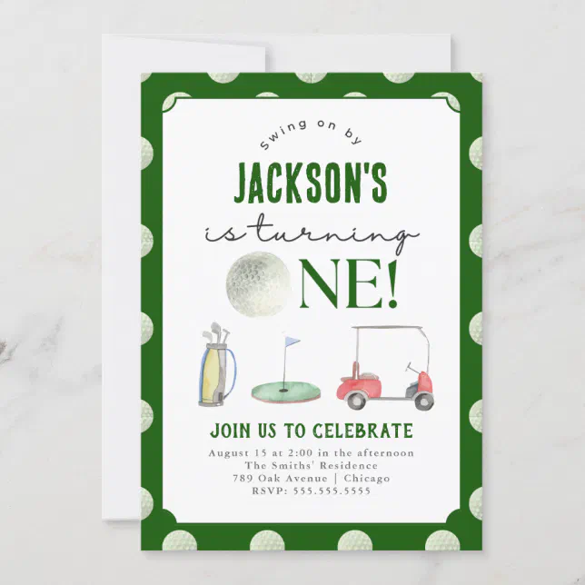 Hole In One Golf 1st Birthday Invitation | Zazzle
