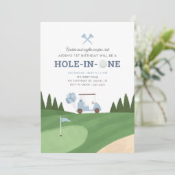 Hole in One Golf 1st Birthday Invitation | Zazzle