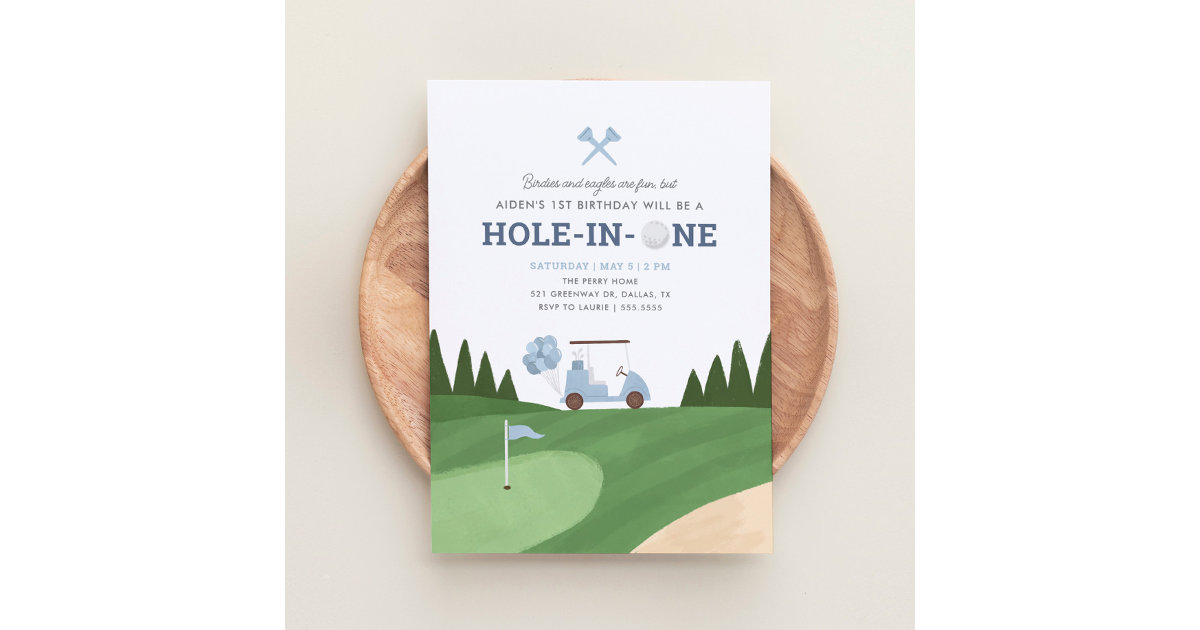 Hole in One Golf 1st Birthday Invitation | Zazzle