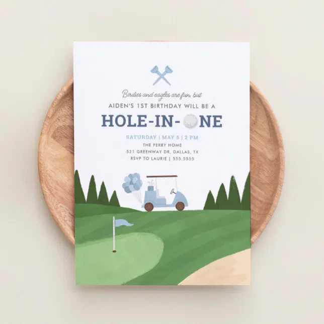 Hole in One Golf 1st Birthday Invitation | Zazzle