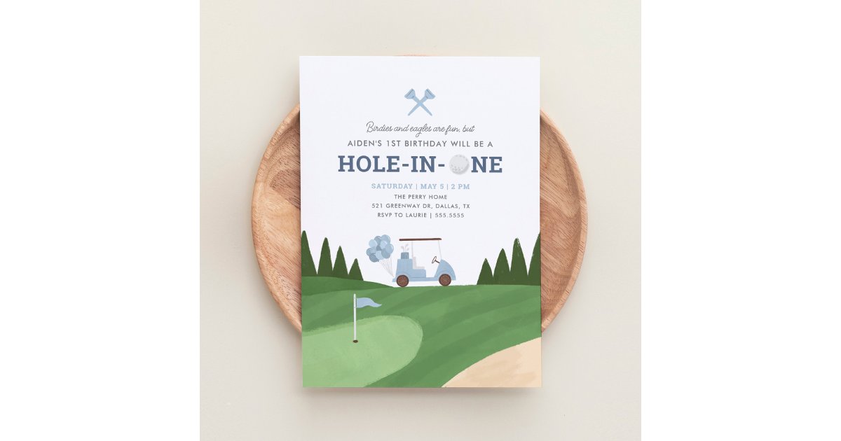 Hole in One Golf 1st Birthday Invitation | Zazzle