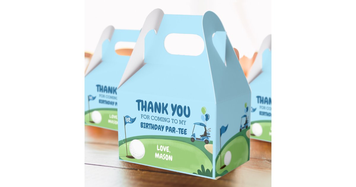 Hole In One Golf Boy First Birthday Par-Tee Favor Boxes | Zazzle