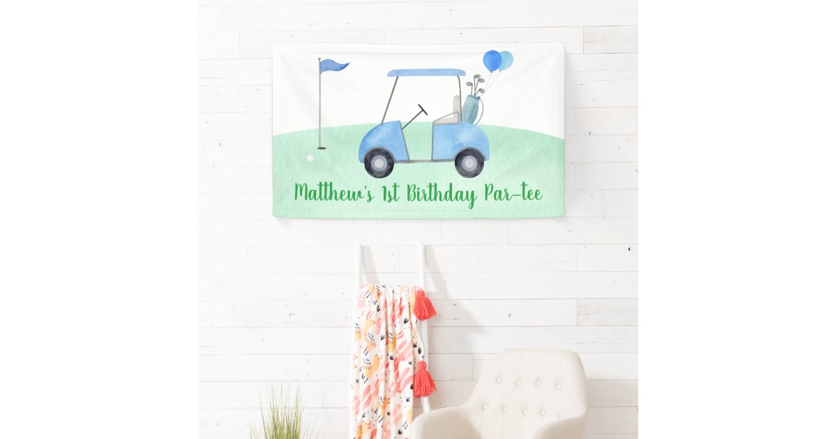 Hole In One Golf First Birthday Par-tee Banner | Zazzle