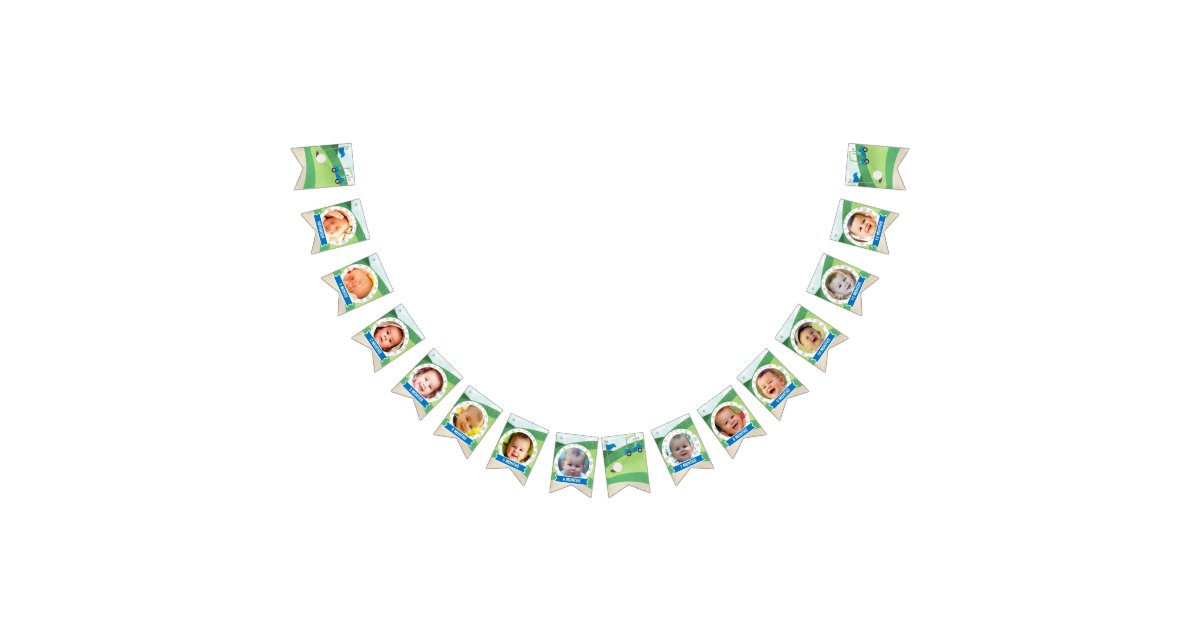 Hole in One Monthly Photo Banner, Golf Bunting Flags | Zazzle