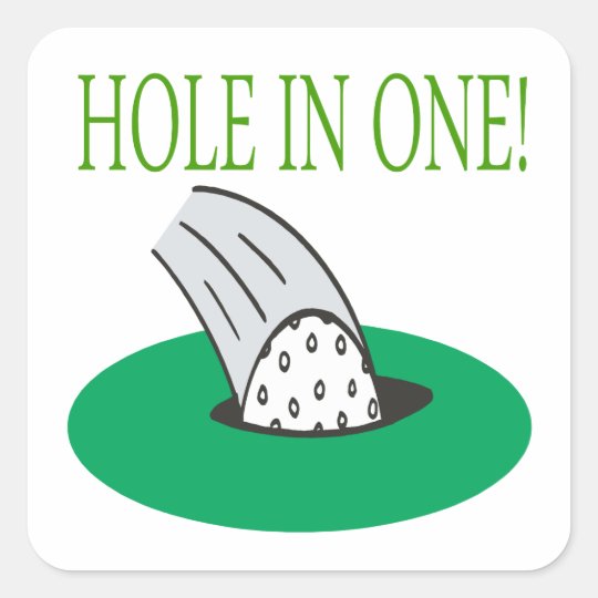 Hole In One Square Sticker | Zazzle.com