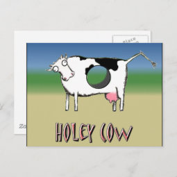 Holey Cow Postcard | Zazzle