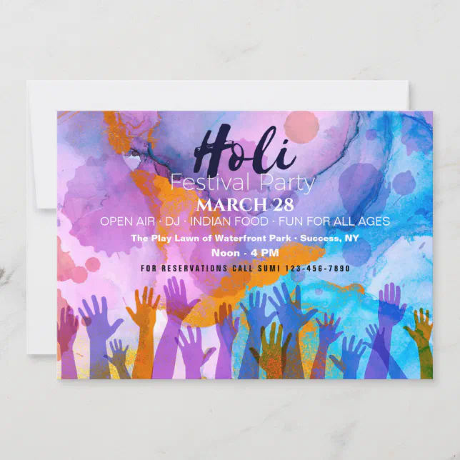 Holi Festival Party Invitation | Zazzle