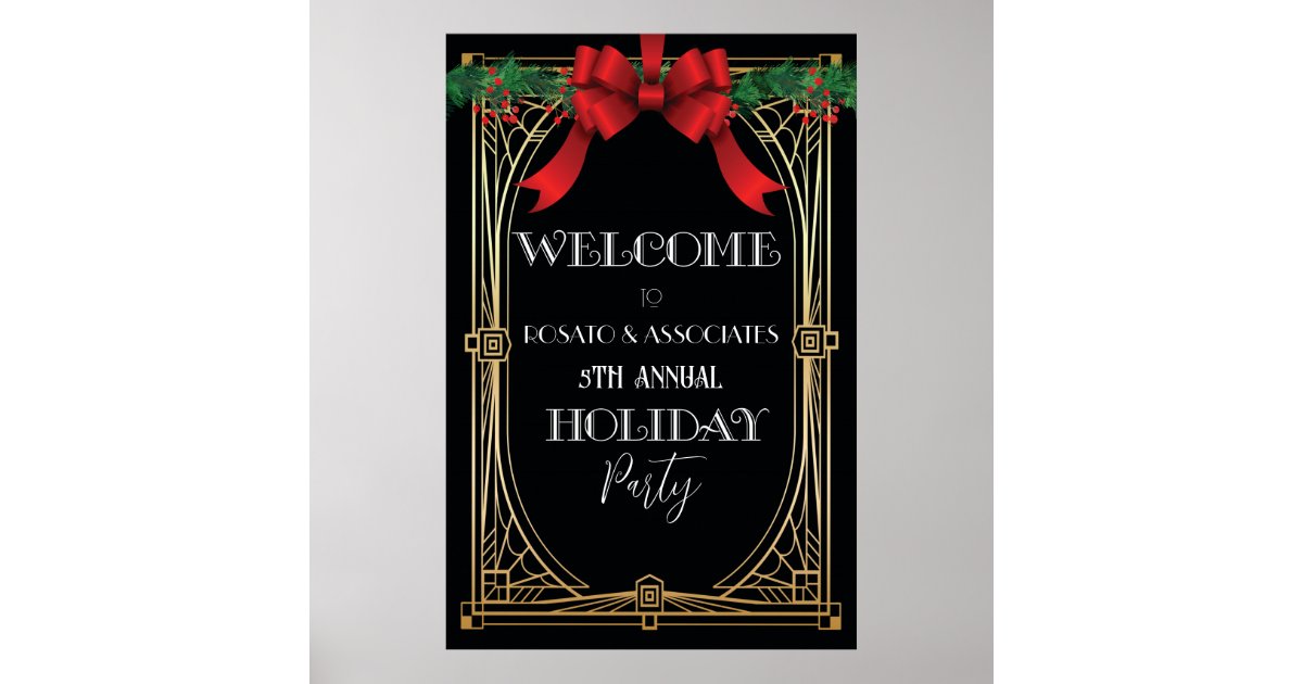 Holiday Art Deco 1920s Welcome Sign | Zazzle