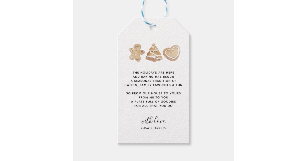 Holiday Baked Goods Gift Tag | Zazzle