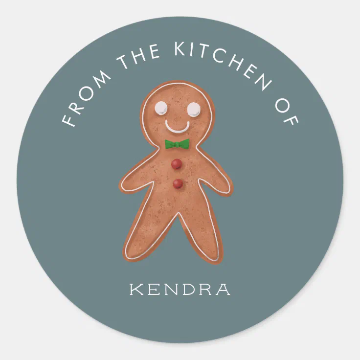 Holiday Baking Gingerbread Man Classic Round Sticker | Zazzle