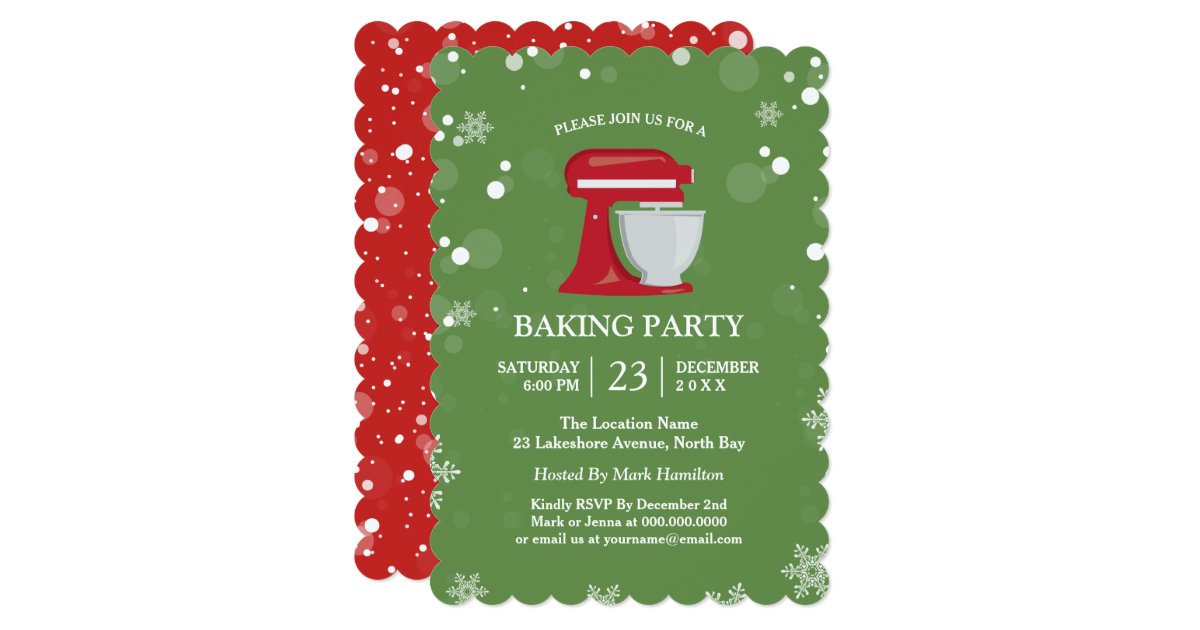 Holiday Baking Party Invitations | Zazzle.com