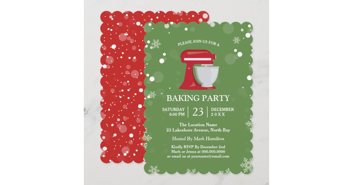 Holiday Baking Party Invitations | Zazzle