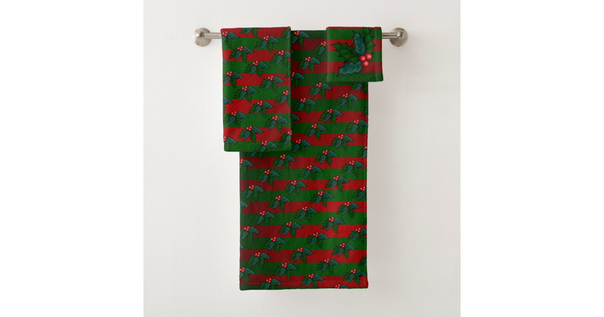 Holiday Bath Towel Sets Festive Holiday Towels | Zazzle
