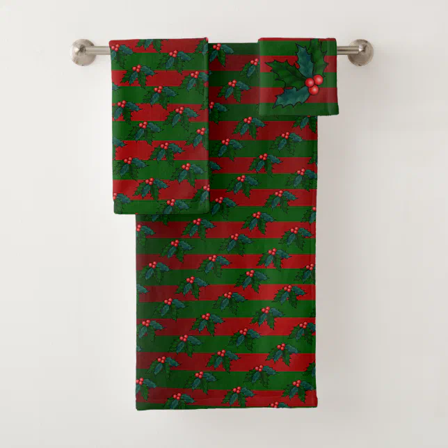 Holiday Bath Towel Sets Festive Holiday Towels | Zazzle