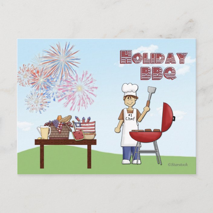 Holiday BBQ Invitation Postcard | Zazzle.com