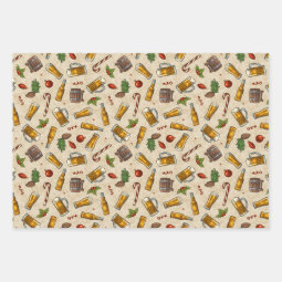 Holiday Beer Wrapping Paper Sheet Set | Zazzle