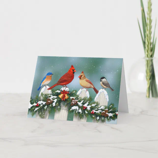 Holiday Birds & Christmas Garland | Zazzle