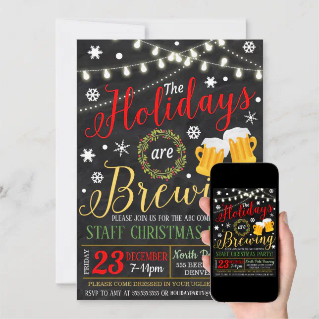 Holiday Brewery Party Invitation | Zazzle
