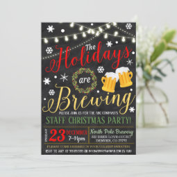 Holiday Brewery Party Invitation | Zazzle