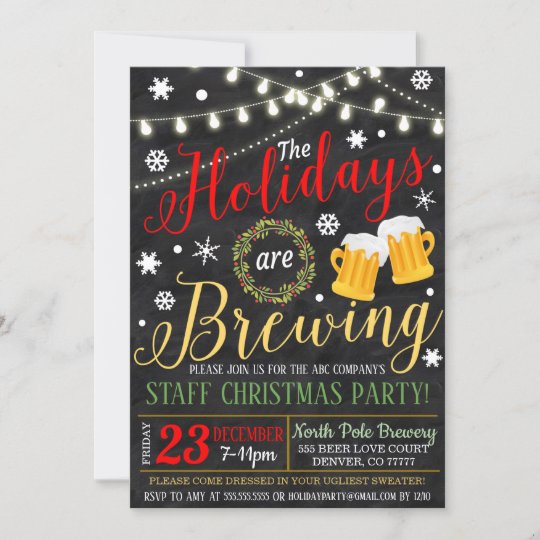 Holiday Brewery Party Invitation | Zazzle.com