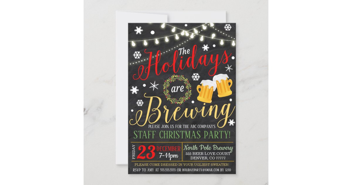Holiday Brewery Party Invitation | Zazzle