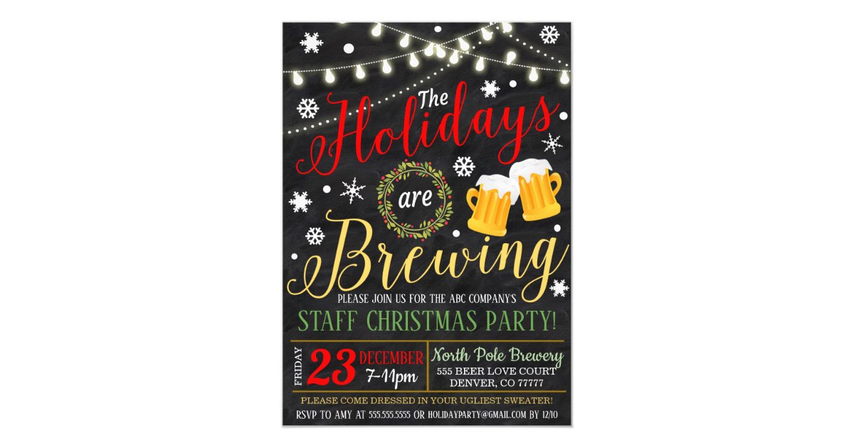 Holiday Brewery Party Invitation | Zazzle.com